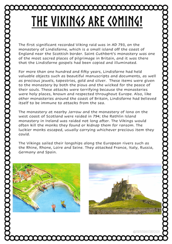 Vikings! - 6. Lindisfarne and Viking raids | Teaching Resources