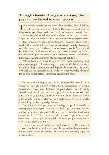 Climate Change - Global solutions | Teaching Resources