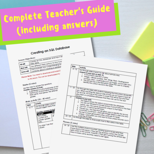 Creating an SQL Database using DB Browser | Teaching Resources