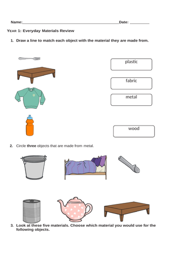 Science End Of Unit Assessments Year 1 | Teaching Resources