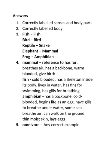 Science End Of Unit Assessments Year 1 | Teaching Resources