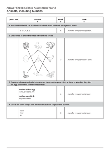Years 2-6 Science End of Unit Assessments | Teaching Resources