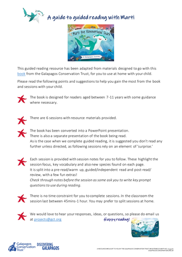 KS2 Guided reading sessions for home and school: Marti the Hammerhead ...