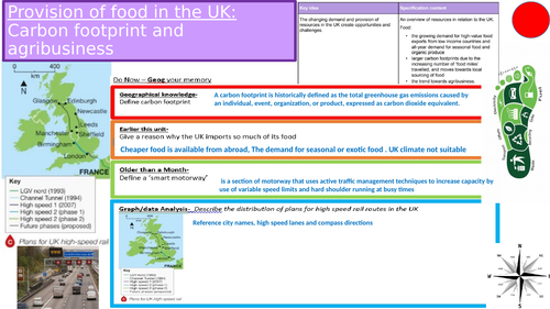 AQA GCSE GEOG resource L3 Provision of food in the UK: Impact on carbon ...