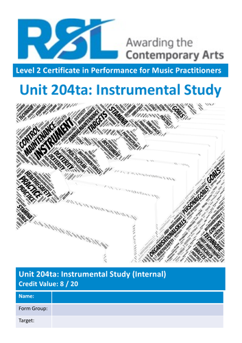 RSL Level 2 Unit 204ta Instrumental Study | Teaching Resources