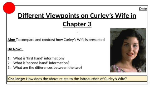 Curley's Wife in Of Mice and Men | Teaching Resources
