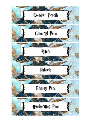 Harry Potter Tray Labels | Teaching Resources