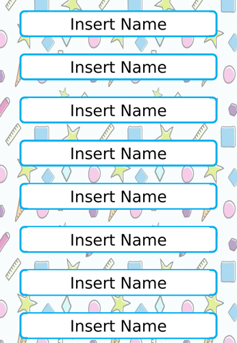 Name Tray Labels | Teaching Resources