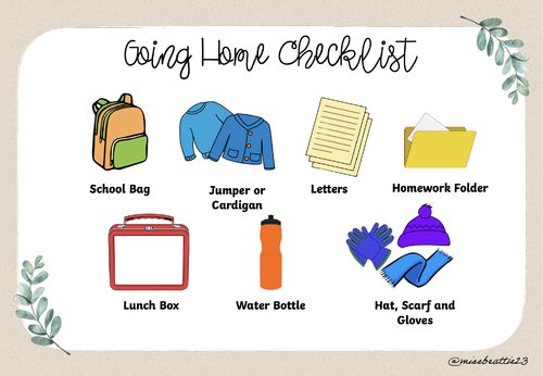 Natural Themed Going Home Checklist | Teaching Resources