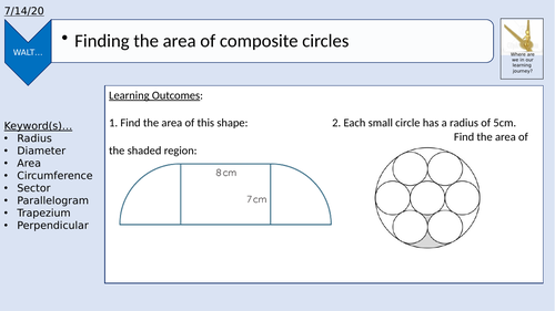 Area of composite circles | Teaching Resources