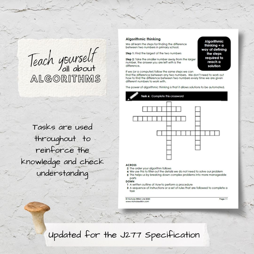 Algorithms OCR GCSE Computer Science Workbook (J277) | Teaching Resources