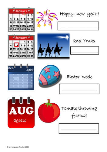 Spanish: Public Holidays, dias festivos | Teaching Resources