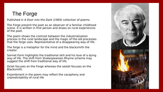 Seamus Heaney: The Forge CCEA AS English Literature | Teaching Resources
