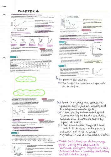 AS Maths Statistics notes- Chapter 4 (Correlation) | Teaching Resources