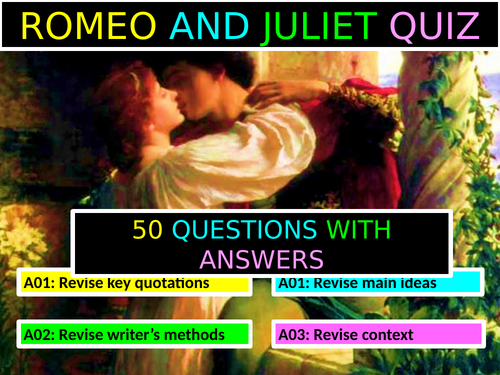 Romeo and Juliet Revision Quiz | Teaching Resources
