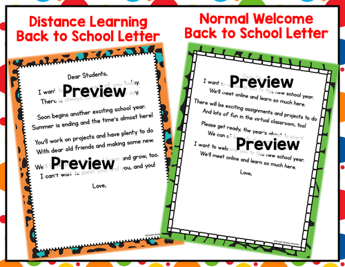 Welcome Back to School Letter | Teaching Resources