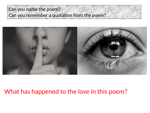 Poetry - Love and Relationships Revision | Teaching Resources