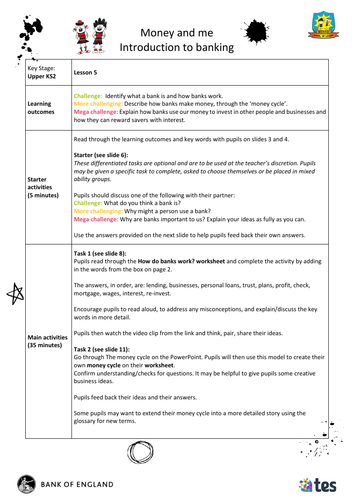 Lesson 5 Money and me - Introduction to banking (Welsh curriculum ...
