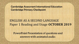 Cambridge Primary Checkpoint ESL Exam Practice for Distance Learning ...