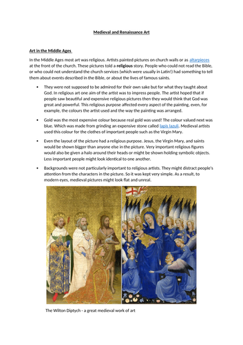 Medieval and Renaissance Art | Teaching Resources