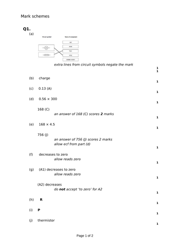 GCSE Physics Electric circuits | Teaching Resources