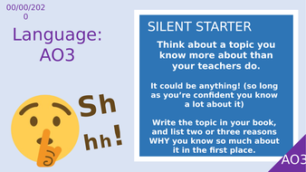 English Language AO3 Skills Lesson Pack - AQA, GCSE Scheme of Work ...