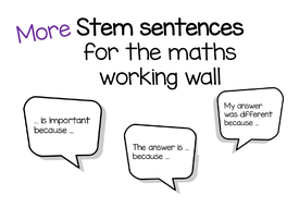 stem sentences for the maths working wall | Teaching Resources