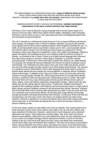 Culture and identity model answers | Teaching Resources