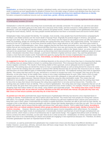 Culture and identity model answers | Teaching Resources