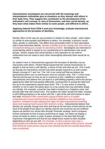 Culture and identity model answers | Teaching Resources