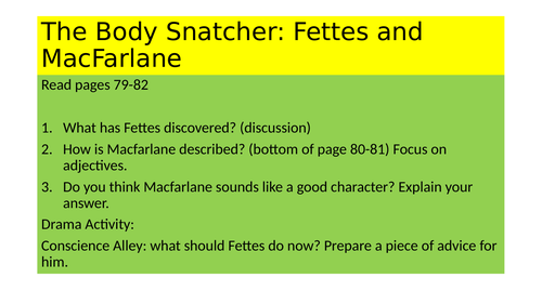 The Body Snatcher, by Robert Louis Stevenson (short story) | Teaching ...