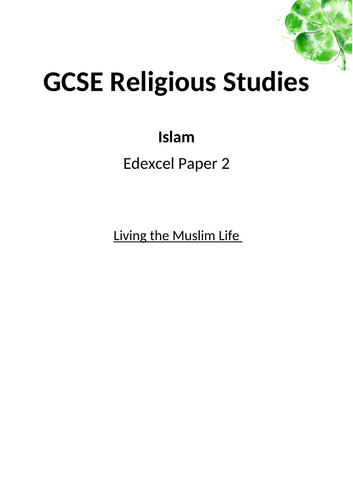 Edexcel GCSE Islam - Living the Muslim Life Remote Learning Workbook ...