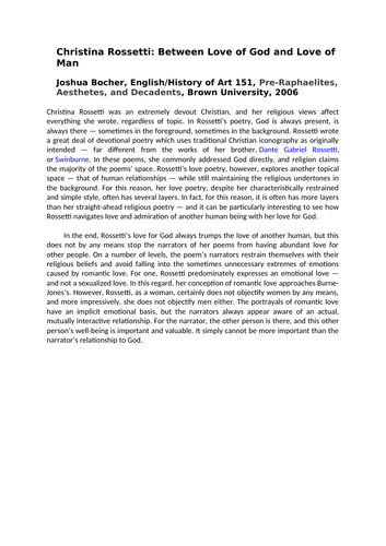 Christina Rossetti 'Twice' OCR A Level Literature | Teaching Resources