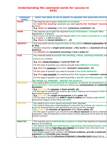 BTEC LEVEL 3 UNIT 1 (A&P) IMPROVING LONG ANSWER EXAM TECHNIQUE ...