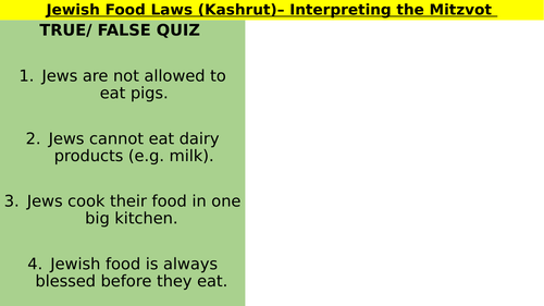 Jewish Food Laws - Kashrut | Teaching Resources
