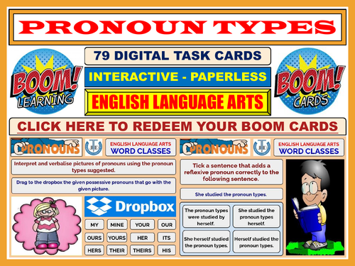 PRONOUN TYPES: 79 BOOM CARDS | Teaching Resources