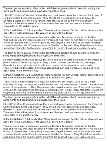 Equality of Men and Women | Teaching Resources