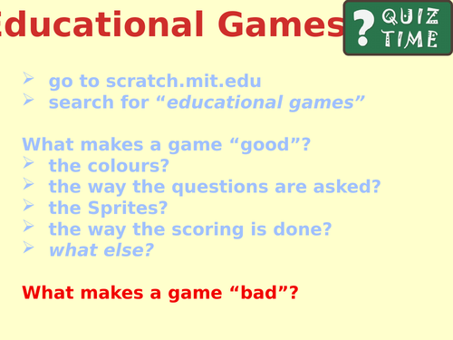 SCRATCH Project IV - Design a Quiz (Scratch v3) | Teaching Resources