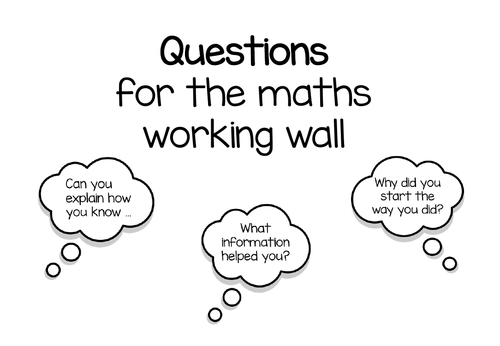 Maths Working Wall Questions Display | Teaching Resources