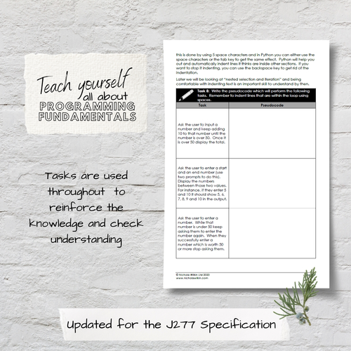 Programming Fundamentals OCR GCSE Computer Science Workbook (J277 ...