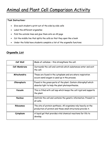 Animal and Plant Cells | Teaching Resources