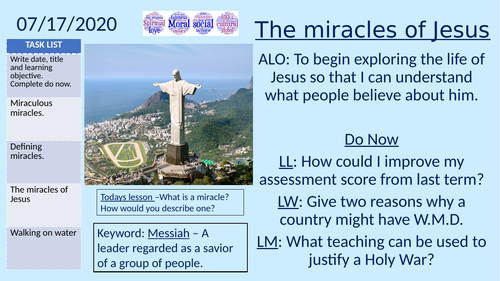 The miracles of Jesus. | Teaching Resources