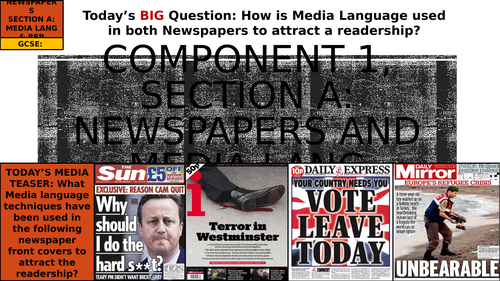 COMPONENT 1, SECTION A EDUQAS GCSE : NEWSPAPERS BREXIT 2021 ONWARDS ...
