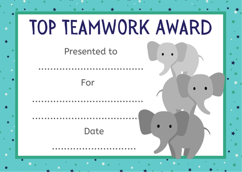 Teamwork reward certificates to print or use online | Teaching Resources