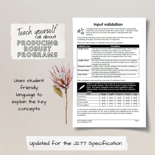 Producing Robust Programs OCR GCSE Computer Science Workbook (J277 ...