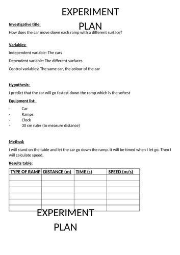 Speed, distance, time lesson KS3 (differentiated with practical ...