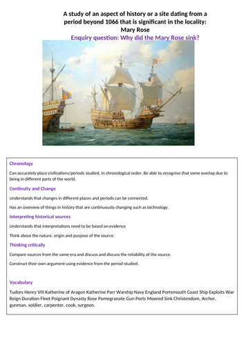Mary Rose planning and resources | Teaching Resources