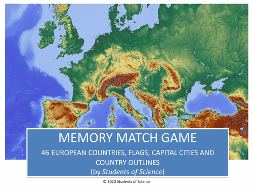 Memory Game (EUROPE): Flags, Capital Cities and Outlines | Teaching ...