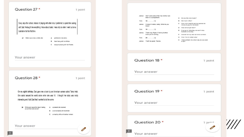 Cambridge Primary Checkpoint ESL P1 October 2018 Google Form Quiz ...
