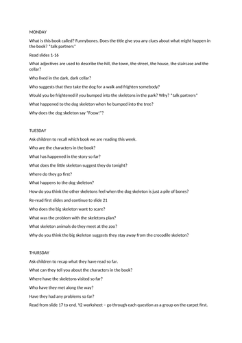 KS1 guided reading - Funny bones | Teaching Resources